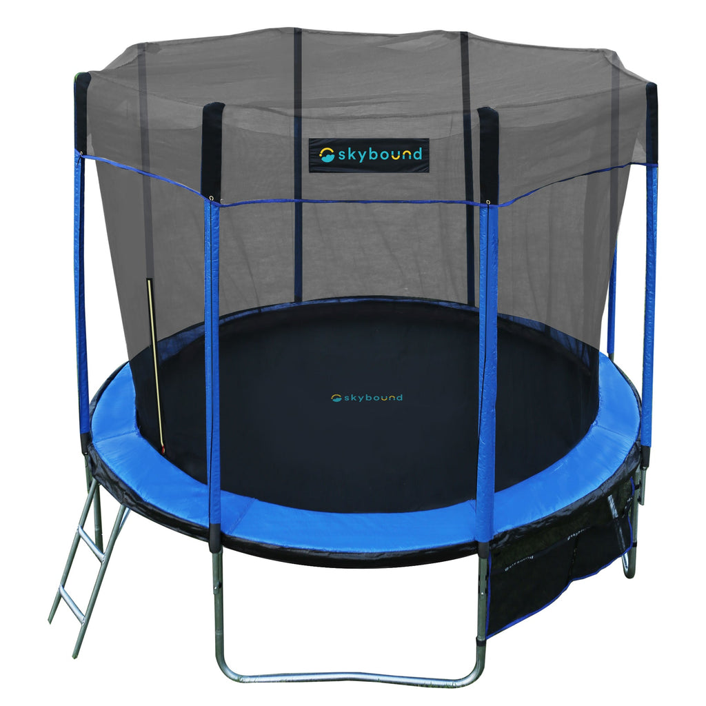 SkyBound SkySoar 10ft Outdoor Trampoline With Enclosure Net in Blue ...